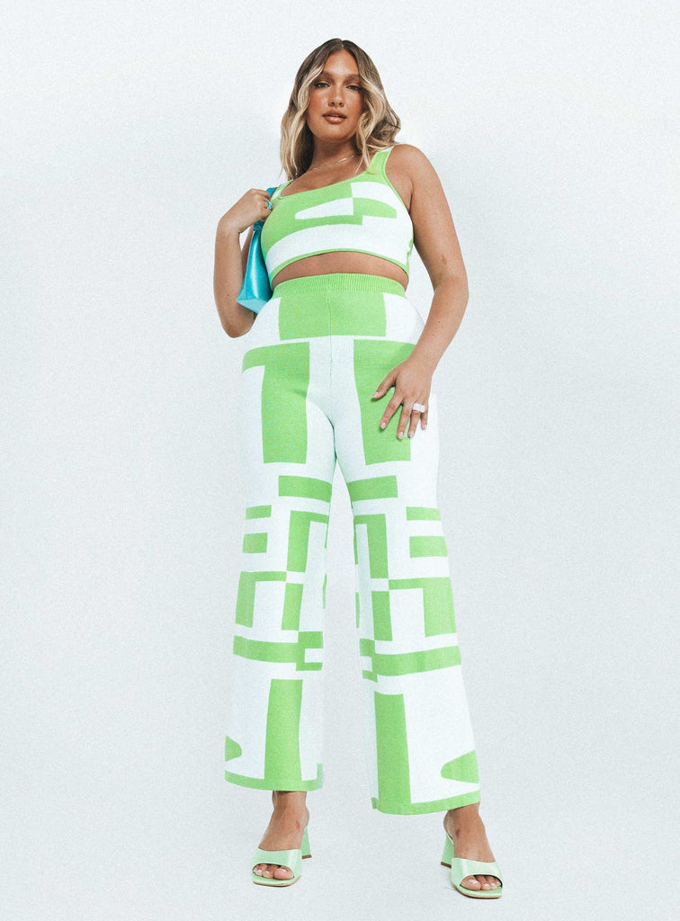 Kyla Set White / Green | Princess Polly