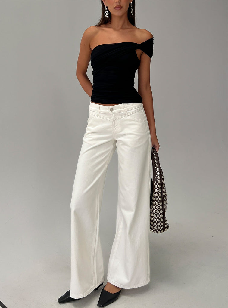 Catiana Low Rise Jeans White | Princess Polly