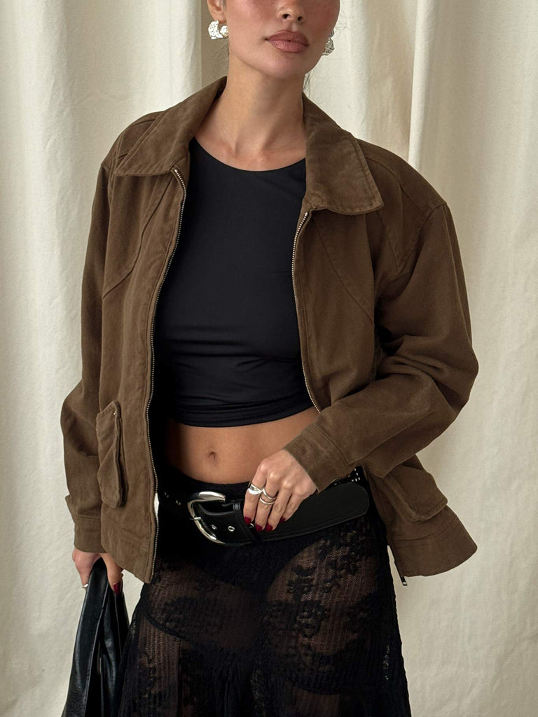 Nelsie Collared Oversized Jacket Green | Princess Polly