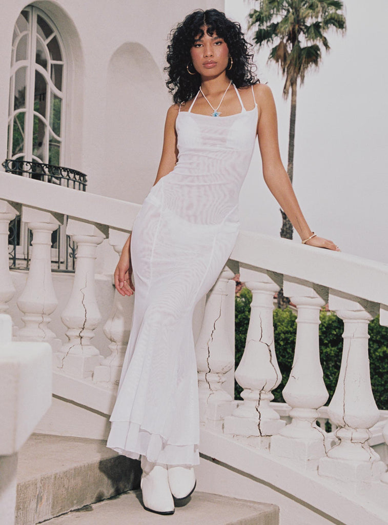 Sikora Vintage Maxi Dress White | Princess Polly