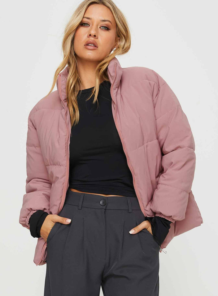 Larz Puffer Jacket Pink | Princess Polly