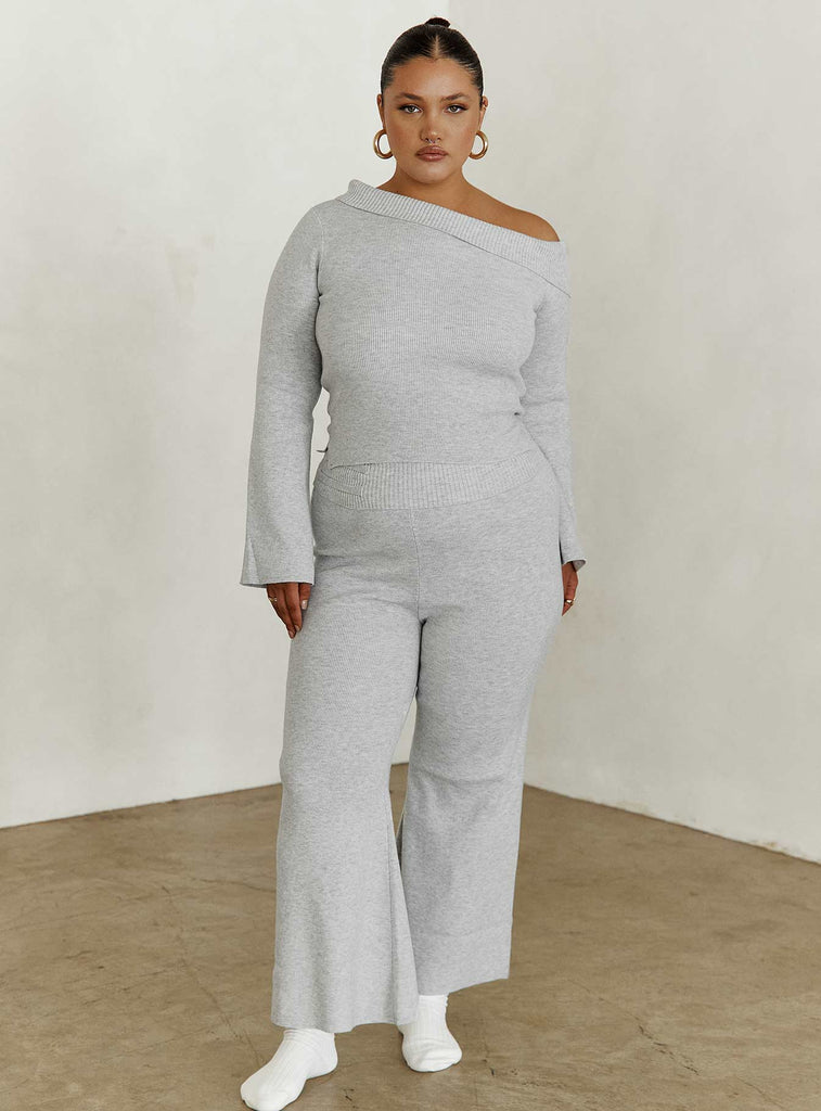 Try Me Knit Pants Grey Curve | Princess Polly UK