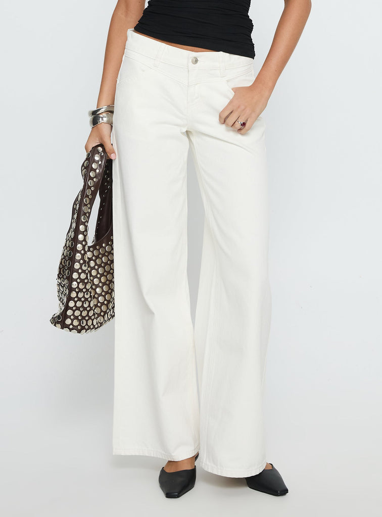 Catiana Low Rise Jeans White | Princess Polly