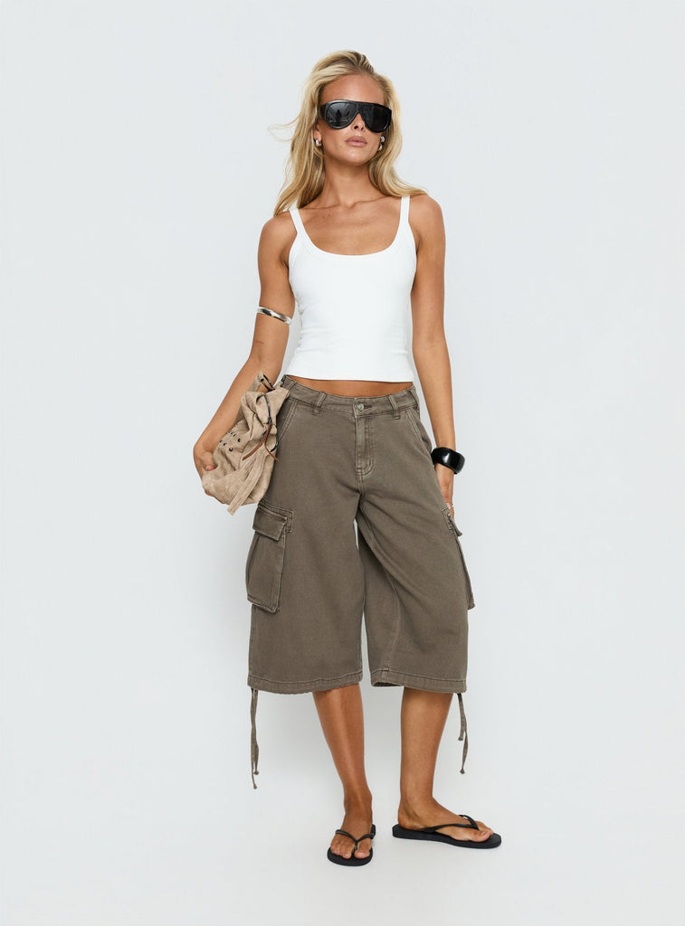 Hudsen Longline Cargo Shorts Slate | Princess Polly