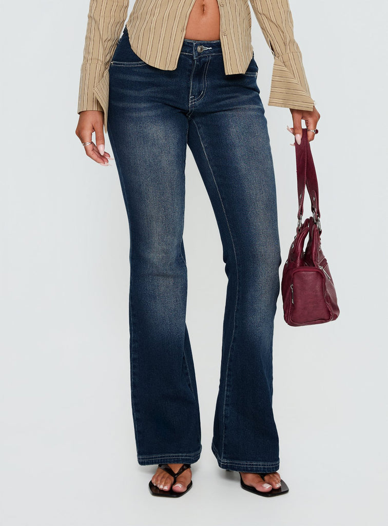 Zilvia Bootleg Mid Rise Jeans Raw Denim | Princess Polly