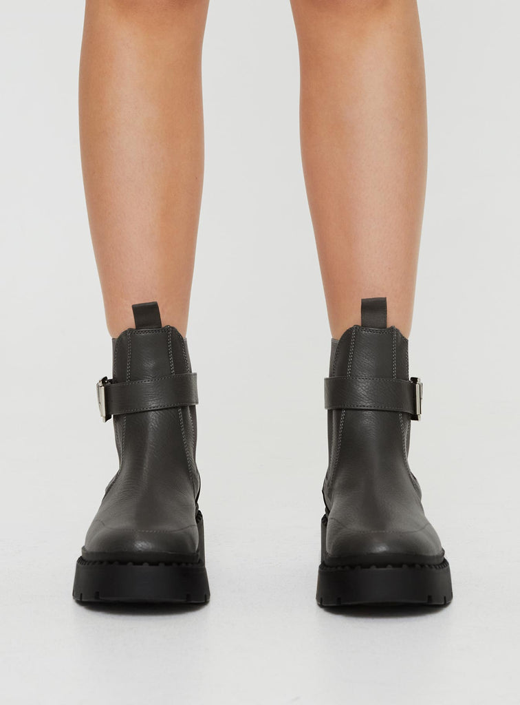 Ledger Boots Slate | Princess Polly