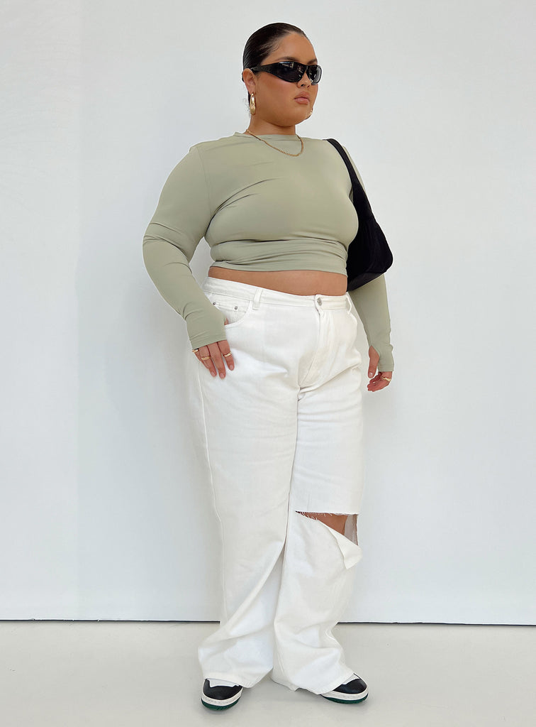 Sevina Wide Leg Denim Jeans White Curve | Princess Polly