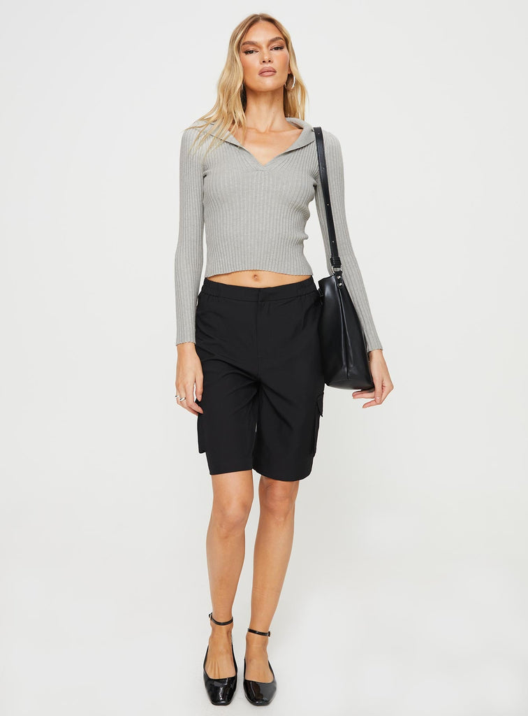 Attwell Long Sleeve Top Grey | Princess Polly UK