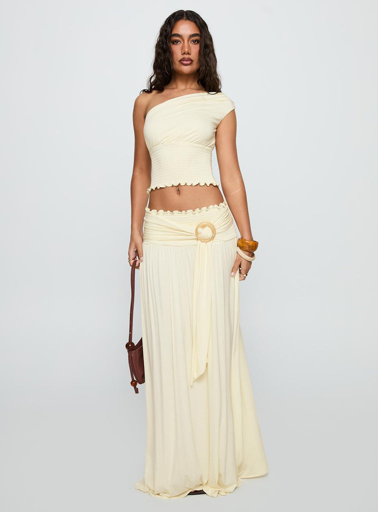 Full Orbit One Shoulder Top Cream | Princess Polly