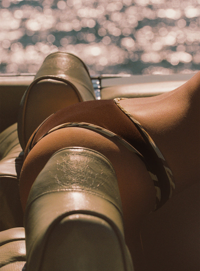 Romola Cheeky Bikini Bottom Brown Multi | Princess Polly