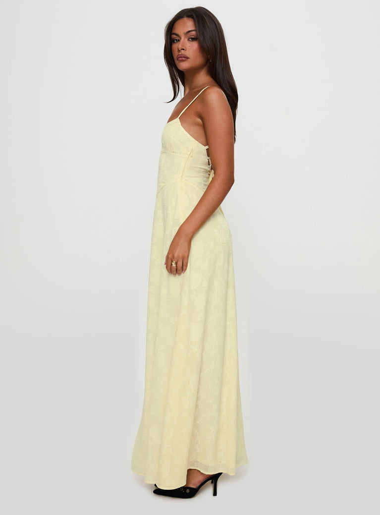 South Of France Maxi Dress Yellow | Princess Polly UK