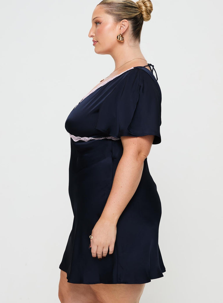 Jaron Mini Dress Navy Curve | Princess Polly UK