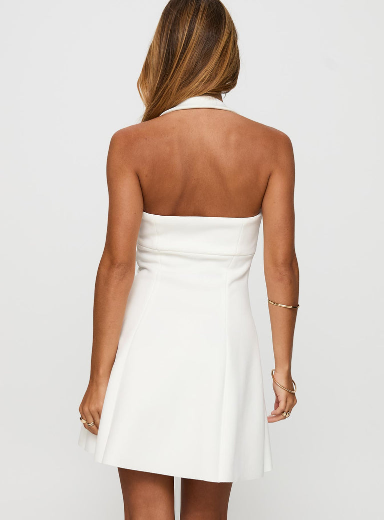 Alyn Halter Mini Dress White | Princess Polly UK