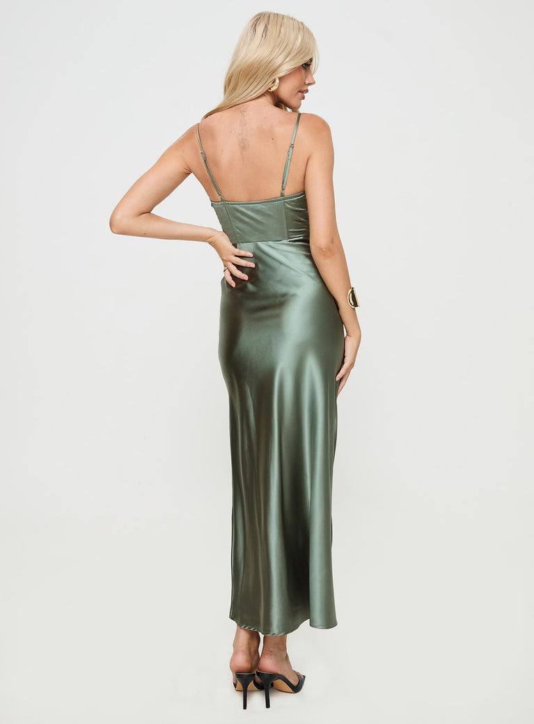 Marchand Maxi Dress Green | Princess Polly UK