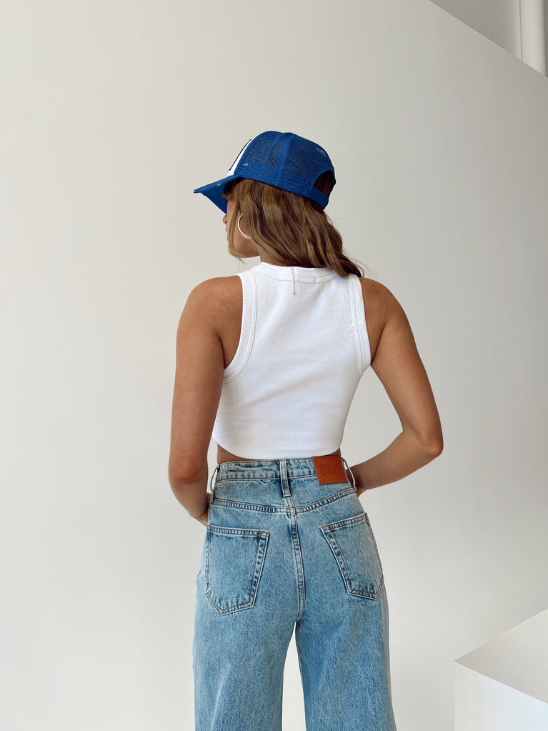 Princess Polly Cursive Tank White / Red | Princess Polly UK