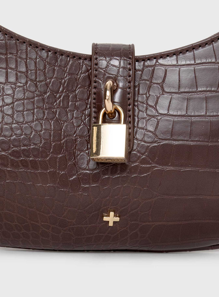 Peta & Jain Latch Shoulder Bag Brown | Princess Polly UK