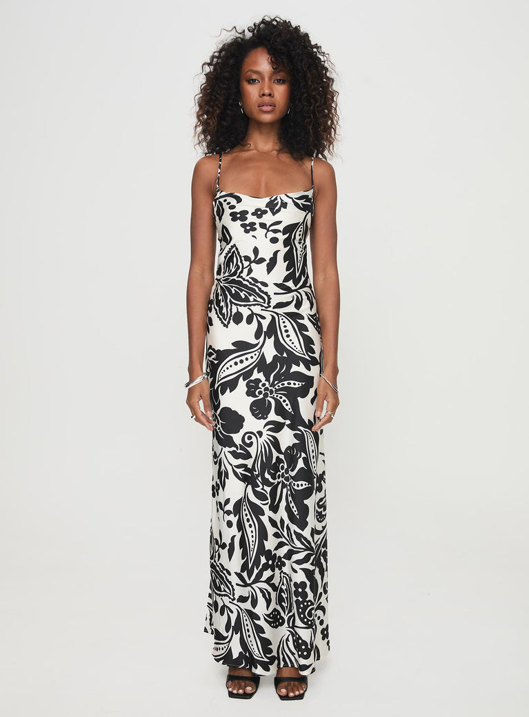 Conti Maxi Dress Black / White | Princess Polly UK