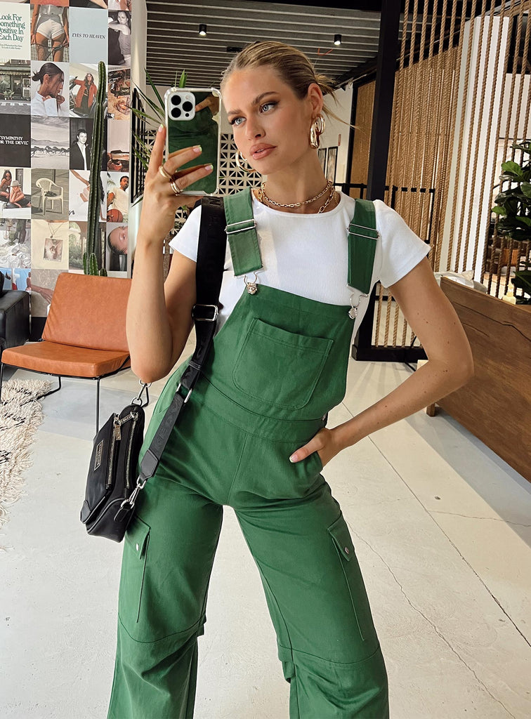 The Dreya Overalls Green | Princess Polly