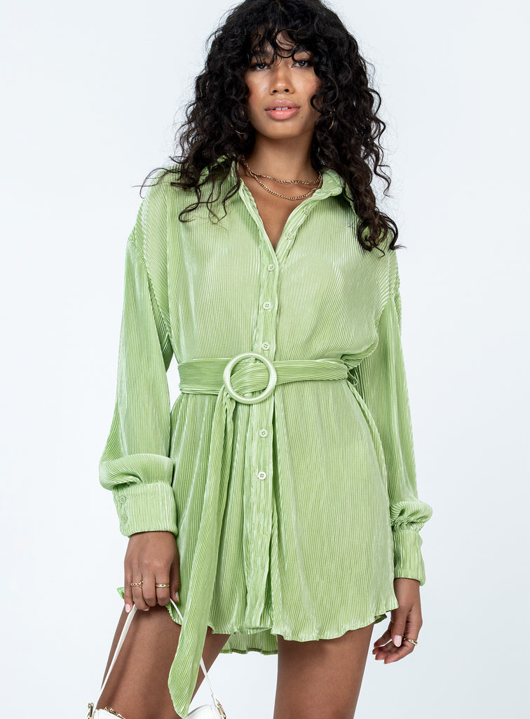 Edena Mini Dress Green | Princess Polly