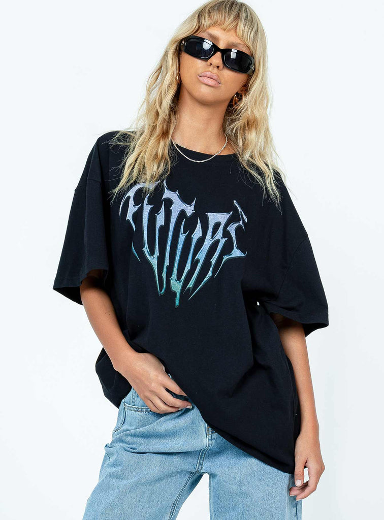 Future Oversize Tee Black | Princess Polly