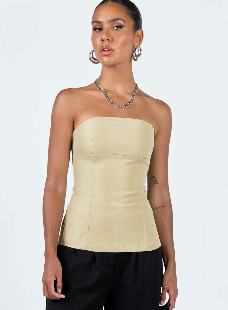 Wesanders Strapless Top Camel | Princess Polly UK