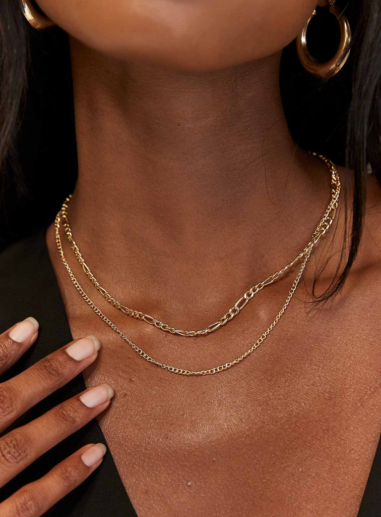 Two Chain Necklace Set Gold | Princess Polly