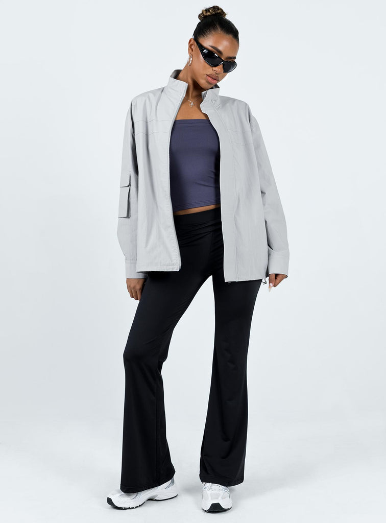 Russell Zip Up Jacket Grey | Princess Polly