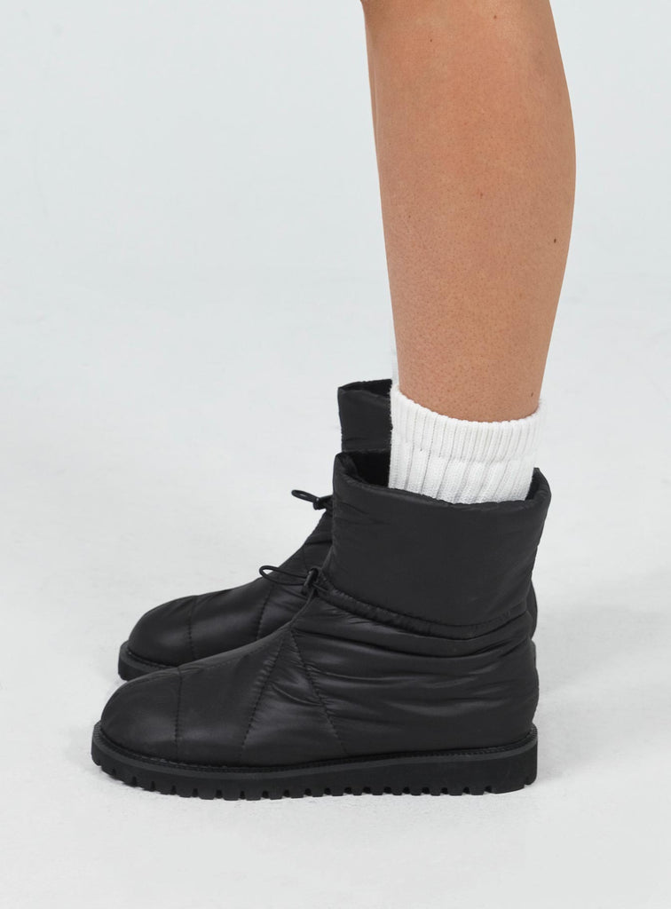 Higgins Quilted Ankle Boots Black