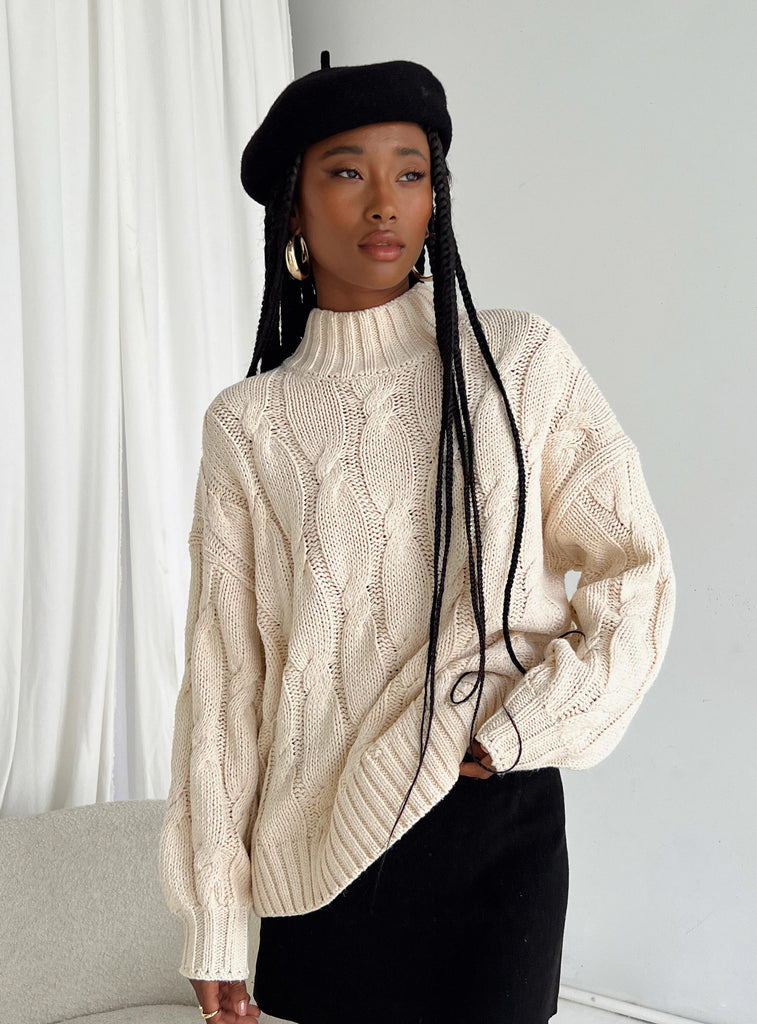 Jendi Sweater Cream | Princess Polly