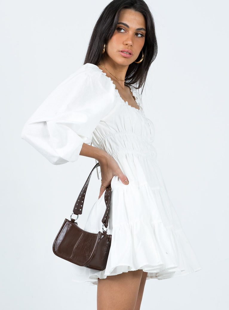 Ceara Long Sleeve Mini Dress White