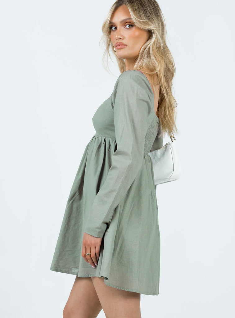Vikki Mini Dress Sage | Princess Polly