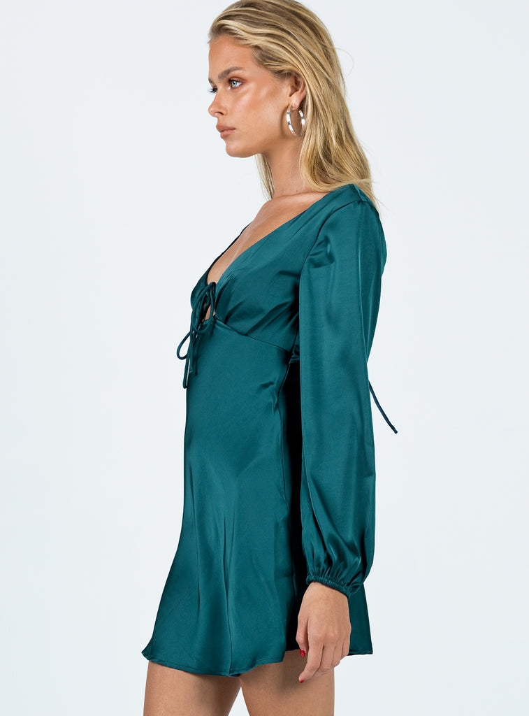 Kayce Long Sleeve Mini Dress Navy | Princess Polly