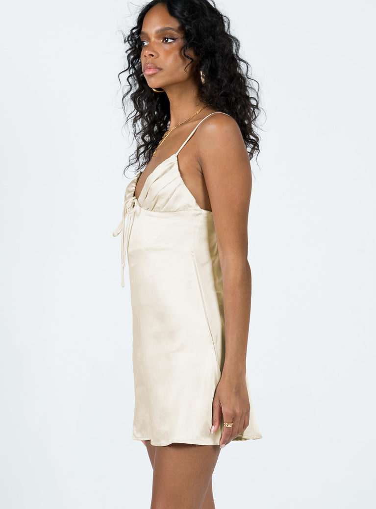 Cosmo Mini Dress Champagne | Princess Polly UK