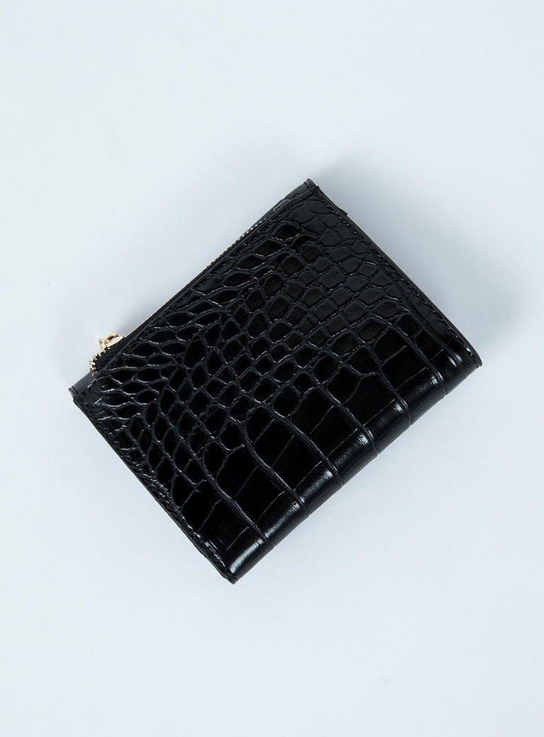 Peta & Jain Maddox Wallet Black Croc | Princess Polly UK
