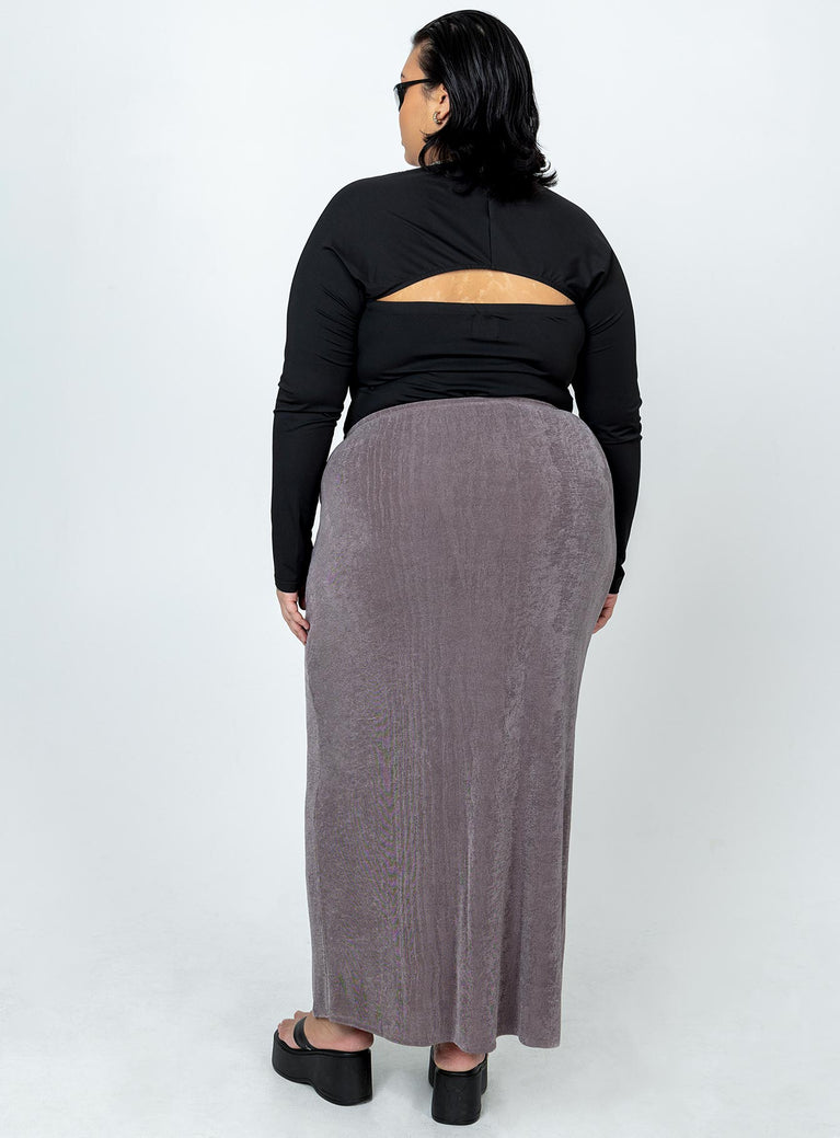 Harriette Maxi Skirt Slate Grey Curve | Princess Polly UK