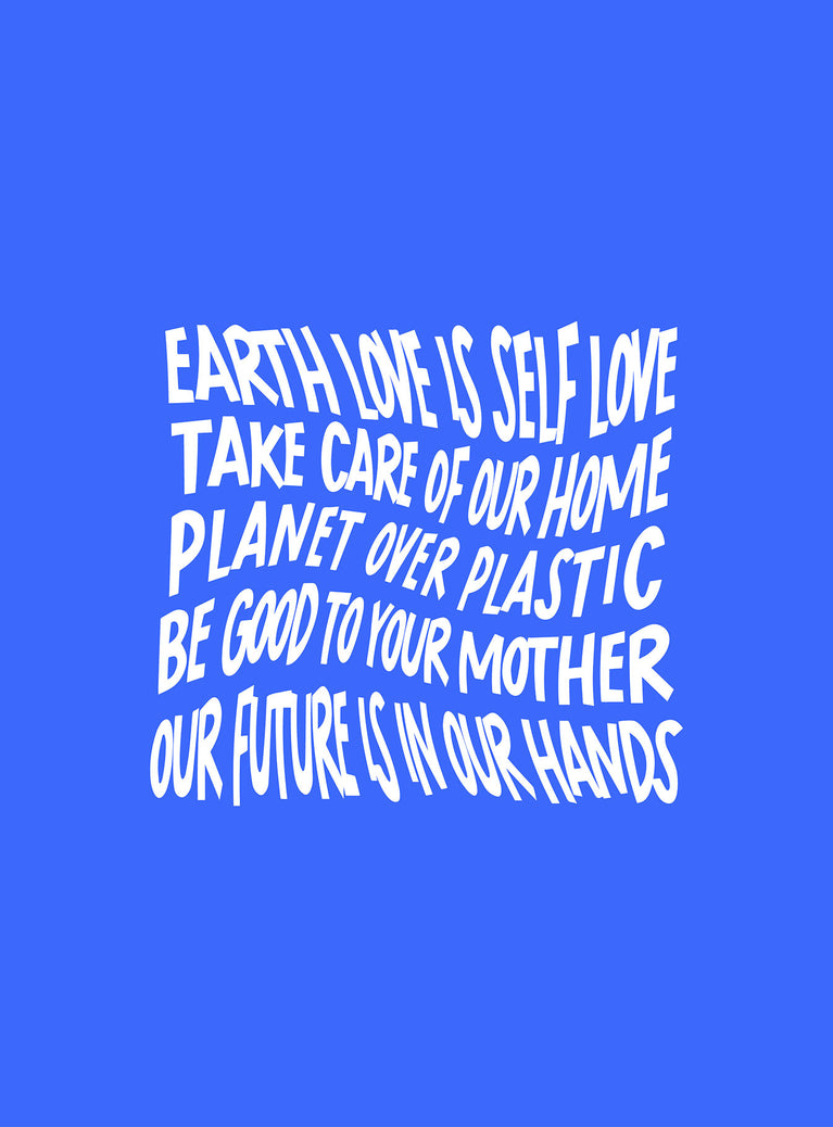 Be Kind Charity Oversized Tee Blue Curve